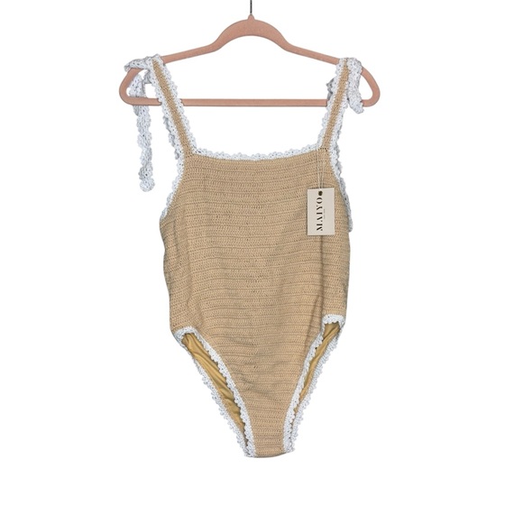 Maiyo | Swim | Nwt Maiyo Swimwear Crochet Square Neck One Piece Swim ...